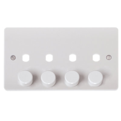 Click Scolmore MiniGrid 4 Gang White Dimmer Plate & Knobs - Modular ...