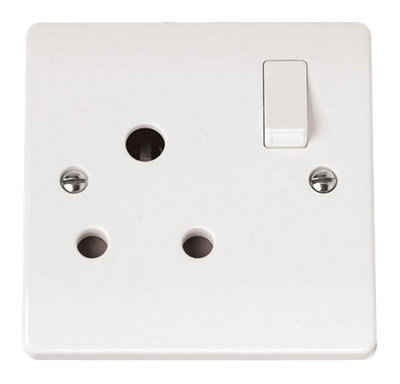 Click Scolmore Mode Single Round Pin Plug Socket 20A White - CMA034