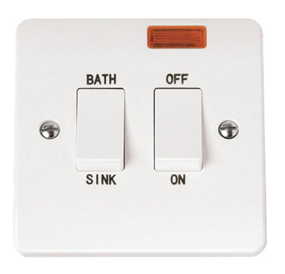 Click Scolmore Mode Sink Bath Rocker Switch With Neon 20A Polar White ...