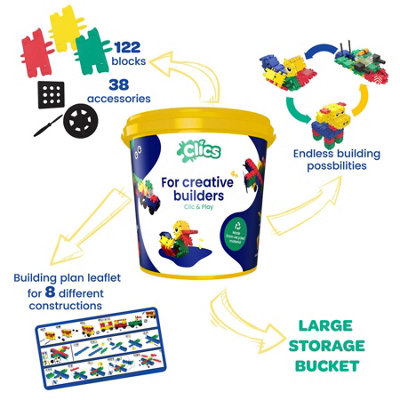 CLICS - Bucket 8 in 1 Construction Toy