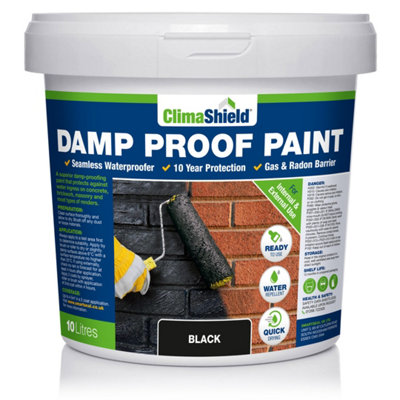 ClimaShield Damp Proof Paint - Waterproof Paint, (Black), Liquid DPM ...