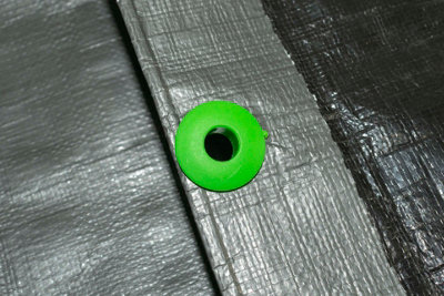 clip on replacement eyelets for tarpaulins and other sheeting in green