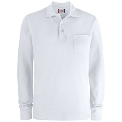 Clique Basic Pocket Polo Long Sleeve White S