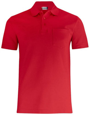 Clique Basic Pocket Polo Short Sleeve Red 4XLarge
