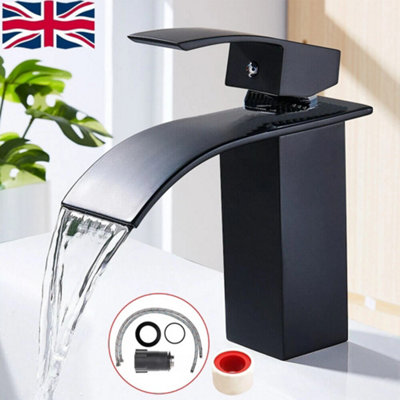 Cloakroom Basin Mixer Tap Waterfall Mono Bathroom Sink Single Lever Tap ...