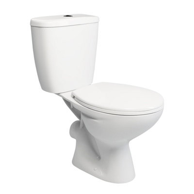 Close Coupled Ceramic Toilet WC Bathroom Pan, Dual Flush Cistern and ...