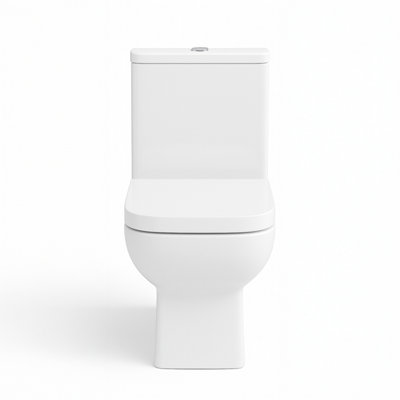 Close Coupled Toilet & Cistern Rimless With Soft Close Seat Short ...