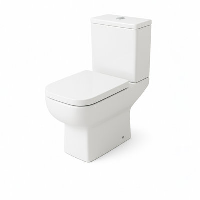 Close Coupled Toilet & Cistern Rimless With Soft Close Seat Short ...