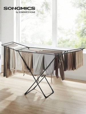 Clothes Airer,Foldable Clothes Drying Rack,Clothes Horse With Gullwings ...