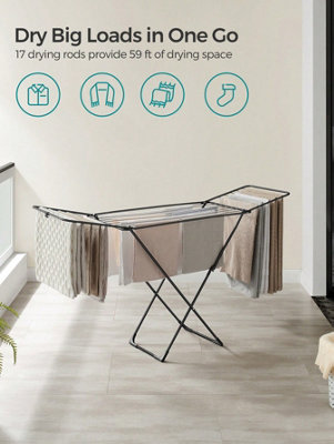 Clothes Airer,Foldable Clothes Drying Rack,Clothes Horse With Gullwings ...