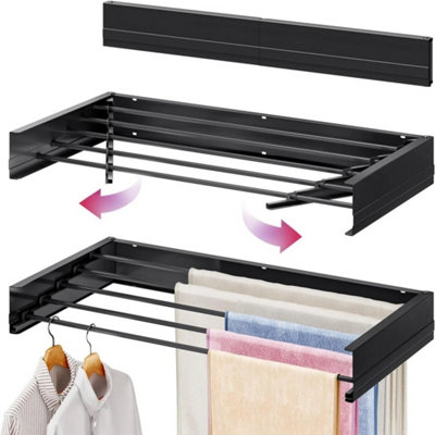 Clothes Airer Indoor Outdoor Wall-Mounted Retractable Airer Foldable ...