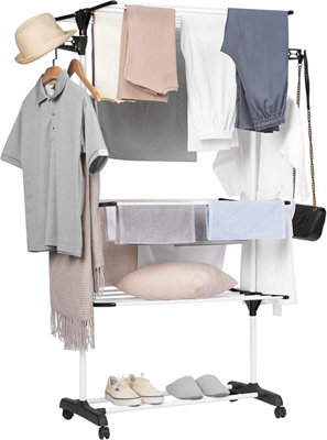 Clothes Drying Rack 3-Tier Folding Clothes Airer Indoor-Outdoor Dryer ...
