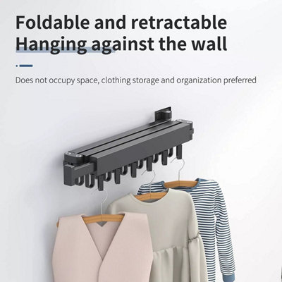 Clothes Drying Rack Wall Mounted Clothes Drying Airer Rack, Retractable ...
