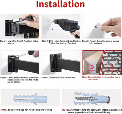 Clothes Drying Rack Wall Mounted Clothes Drying Airer Rack, Retractable ...