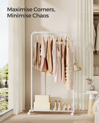Clothes Rack, Clothes Rail on Wheels, Metal Clothing rail for Bedroom ...
