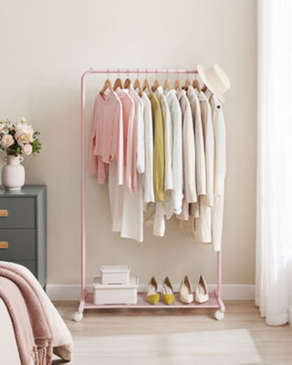 Clothes Rack, Clothes Rail on Wheels, Metal Clothing rail for Bedroom ...
