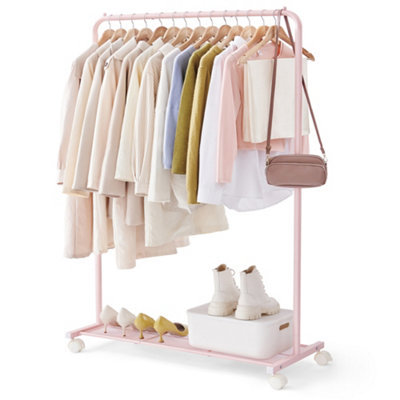 Clothes Rack, Clothes Rail on Wheels, Metal Clothing rail for Bedroom ...