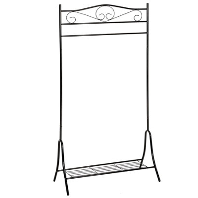 Clothes Rail - antique look with storage shelf - black | DIY at B&Q