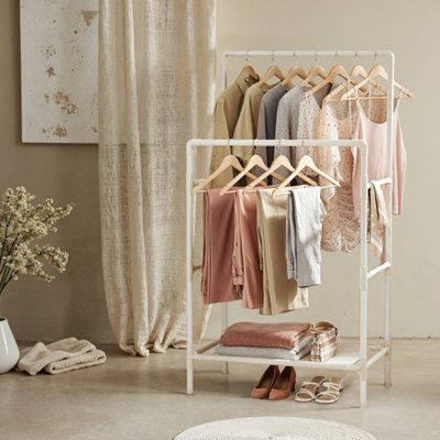 Clothes Rail, Clothes Rack, Clothing Drying Rail, Metal Stand with 2 ...