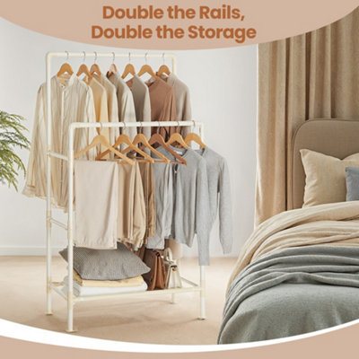 Clothes Rail, Clothes Rack, Clothing Drying Rail, Metal Stand with 2 ...