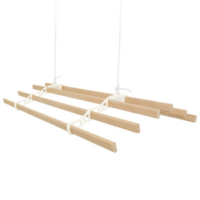 Clothing Airer Ceiling Pulley - Ivory - 2.4m | DIY at B&Q