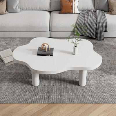 Cloud-Shaped Coffee Table, Irregular Modern Design with Rounded Corners ...
