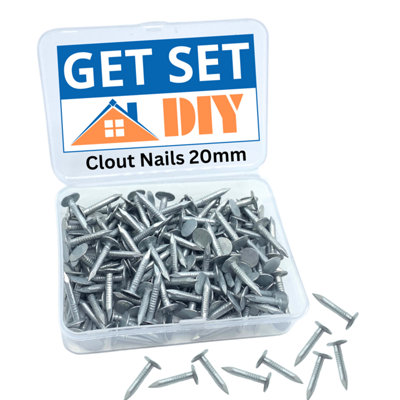 Clout Nails 20mm (Pack of 150)-Extra Large Head Galvanised Felt Nails ...