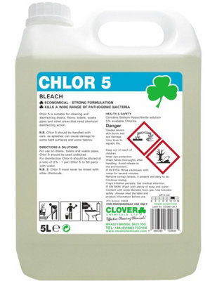 Clover Chemicals Chlor 5 High Strength Disinfectant 5l