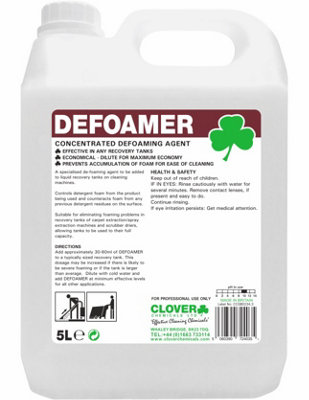 Clover Chemicals Defoamer Concentrated Defoaming Agent 5l | DIY at B&Q