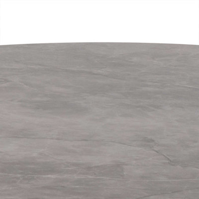 Cloverfern Grey Ceramic Round Dining Table with Black Metal Base