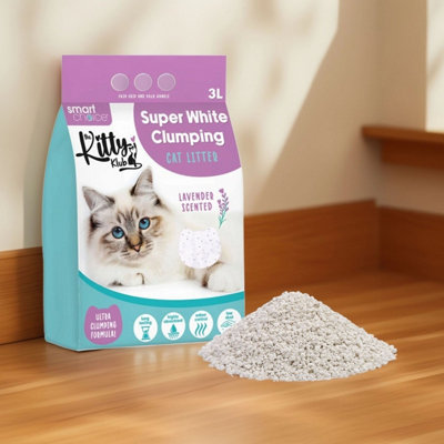 Clumping Cat Litter Lavender Scented Natural Super White Litter Tray ...