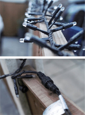 Cluster Lights Black Rubber ip65 CW 50M
