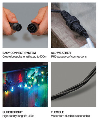 Cluster Lights Black Rubber IP65 RGB 30M