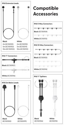 Cluster Lights Black Rubber IP65 RGB 45M