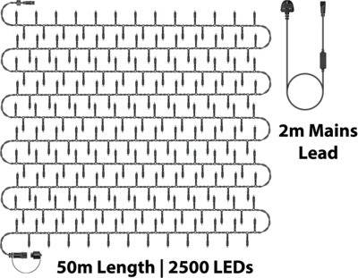 Cluster Lights Black Rubber IP65 RGB 50M