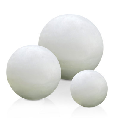 Cluster Set of 3 IDEALIST™ White Washed Reinforced Stone Outdoor Garden ...