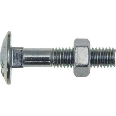 Coach Bolts and Nuts M8 x 40 Zinc Plated Steel BS 4933 Full Thread Pack ...
