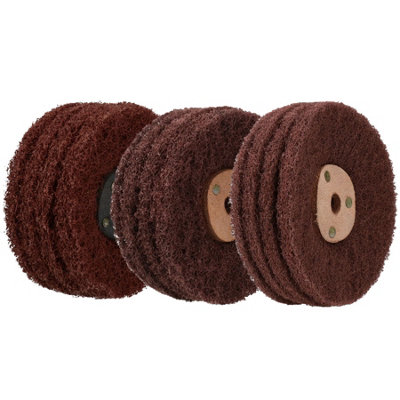 Coarse Medium Fine Scotchbrite Rust Paint Remover Polishing 3 Mops 4" x ...