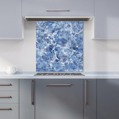 Coastal Blue Quartz Effect Kitchen Splashback