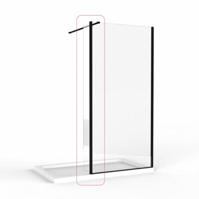 Coastline Lite Universal 8mm 300mm Hinged Flipper Panel Black wall profile