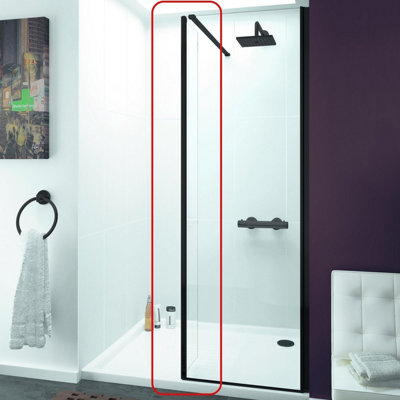 Coastline Lite Universal 8mm 300mm Hinged Flipper Panel Black wall profile