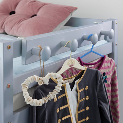 Coat Hook Peg Rail for Midsleeper Cabin Bed in Silk Grey | DIY at B&Q