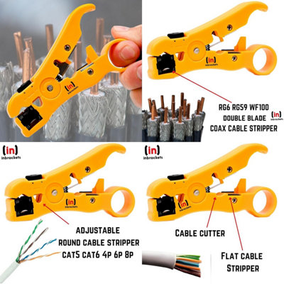 Coax Cable Stripper Cutter Tool for Coaxial RG6 RG59 RG11 RG59 WF100 ...