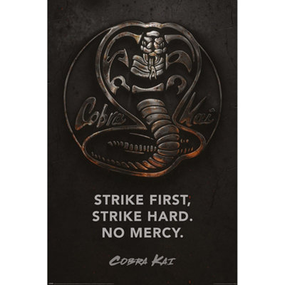 Cobra Kai Metal Effect Poster Black/White (91.5cm x 0.1cm x 61cm)