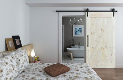 Coburn Flat Track 100 Sliding Door Kit with arrow head hangers in black ...