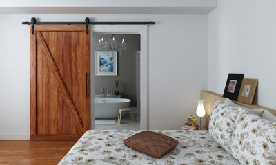 Coburn Flat Track 100 Sliding Door Kit with arrow head hangers in black ...