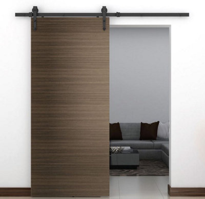 Coburn Flat Track 100 Sliding Door Kit with arrow head hangers in black ...