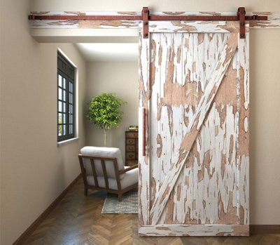 Coburn Flat Track 100 Sliding Door Kit with straight hangers in rust ...
