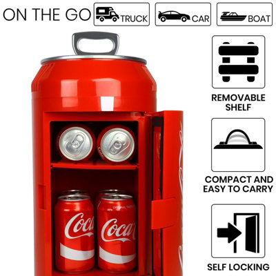 Coca-Cola 5.4L Mini Fridge, Portable Cooler Holds 8 Cans, Giant Coke ...