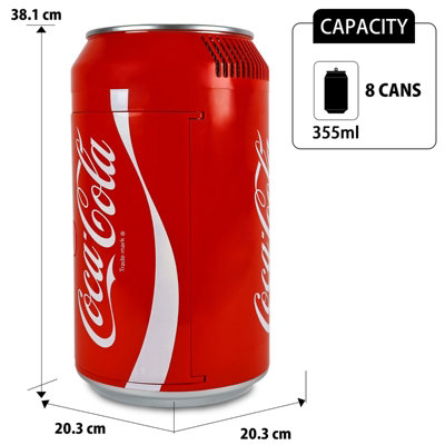 Coca-Cola 5.4L Mini Fridge, Portable Cooler Holds 8 Cans, Giant Coke ...